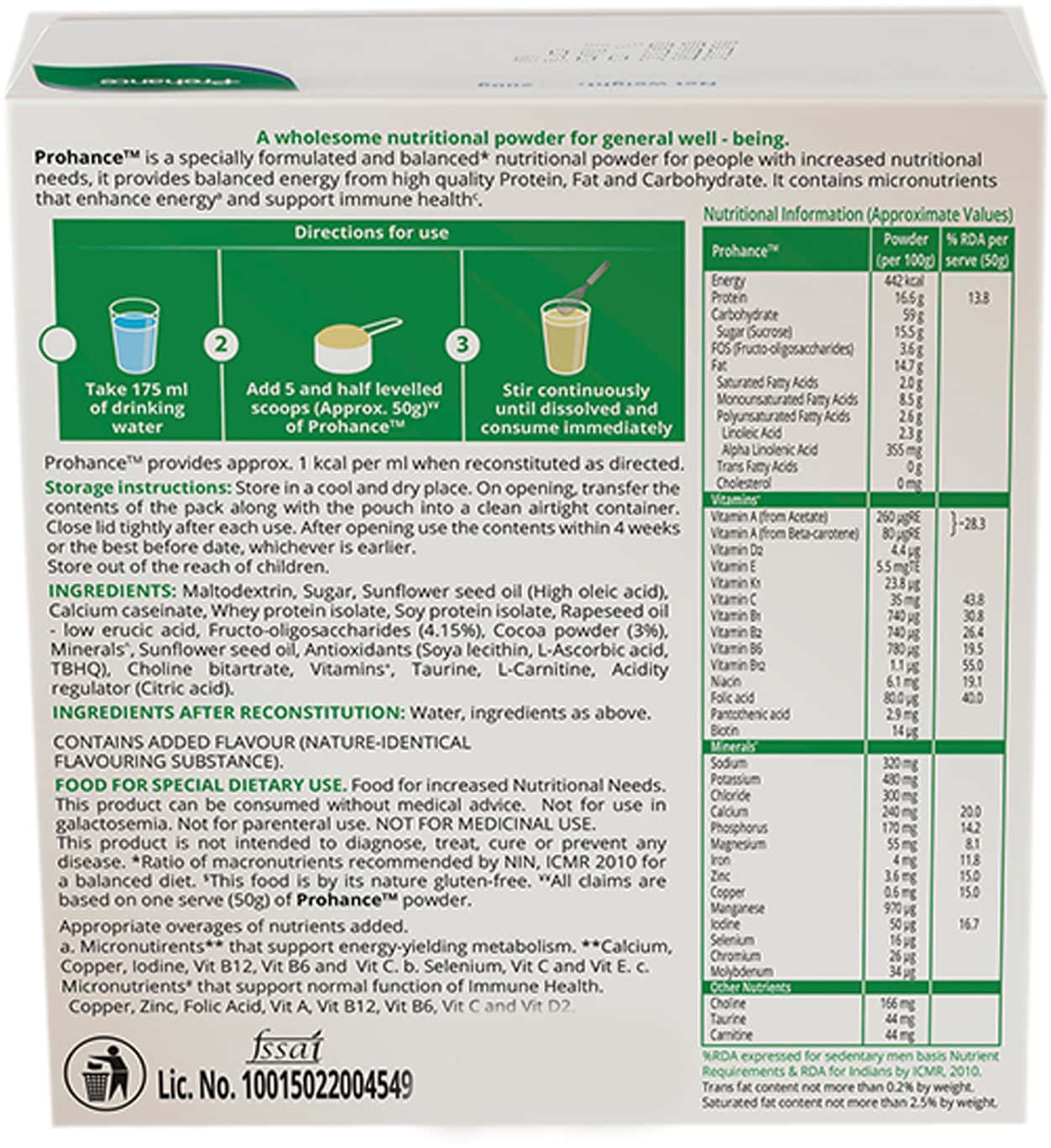 Buy PROHANCE CHOCOLATE POWDER 200 GM Online & Get Upto 60% OFF at PharmEasy