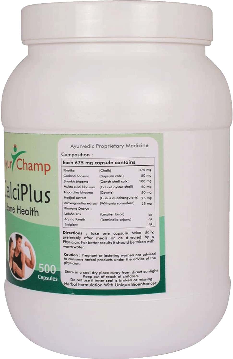 Buy AYUR CHAMP CALCIPLUS - 500 CAPSULES PACK OF 5 Online & Get Upto 60% ...