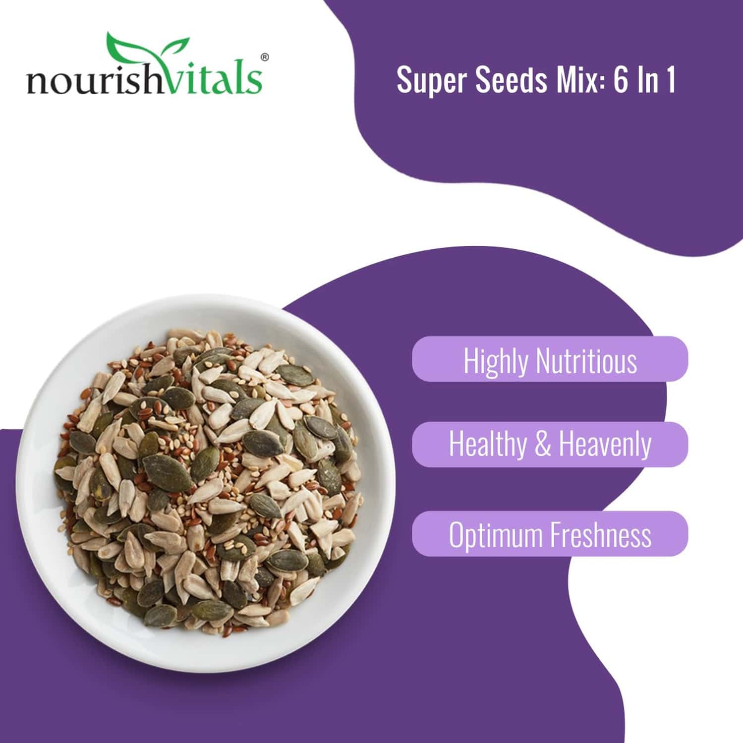 Buy NOURISHVITALS SUPER SEEDS MIX 6 IN 1 DELICIOUS SEEDS 200G Online ...