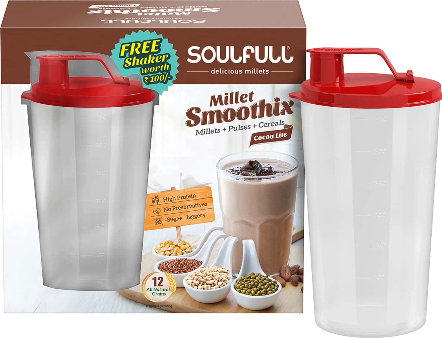 Buy TATA SOULFULL COCOA LITE MILLET SMOOTHIX 450G (PACK OF 15 SACHETS ...