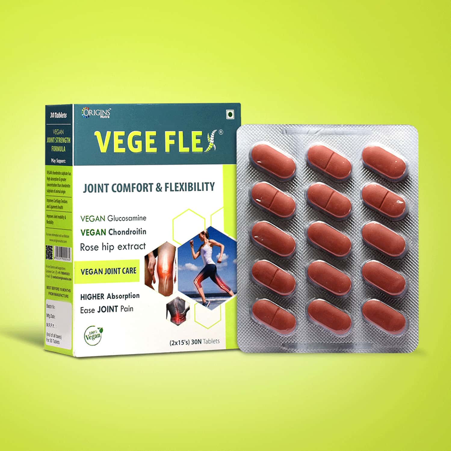 Buy ORIGINS NUTRA VEGE FLEX VEGAN JOINT CARE VEGAN GLUCOSAMINE (30 ...