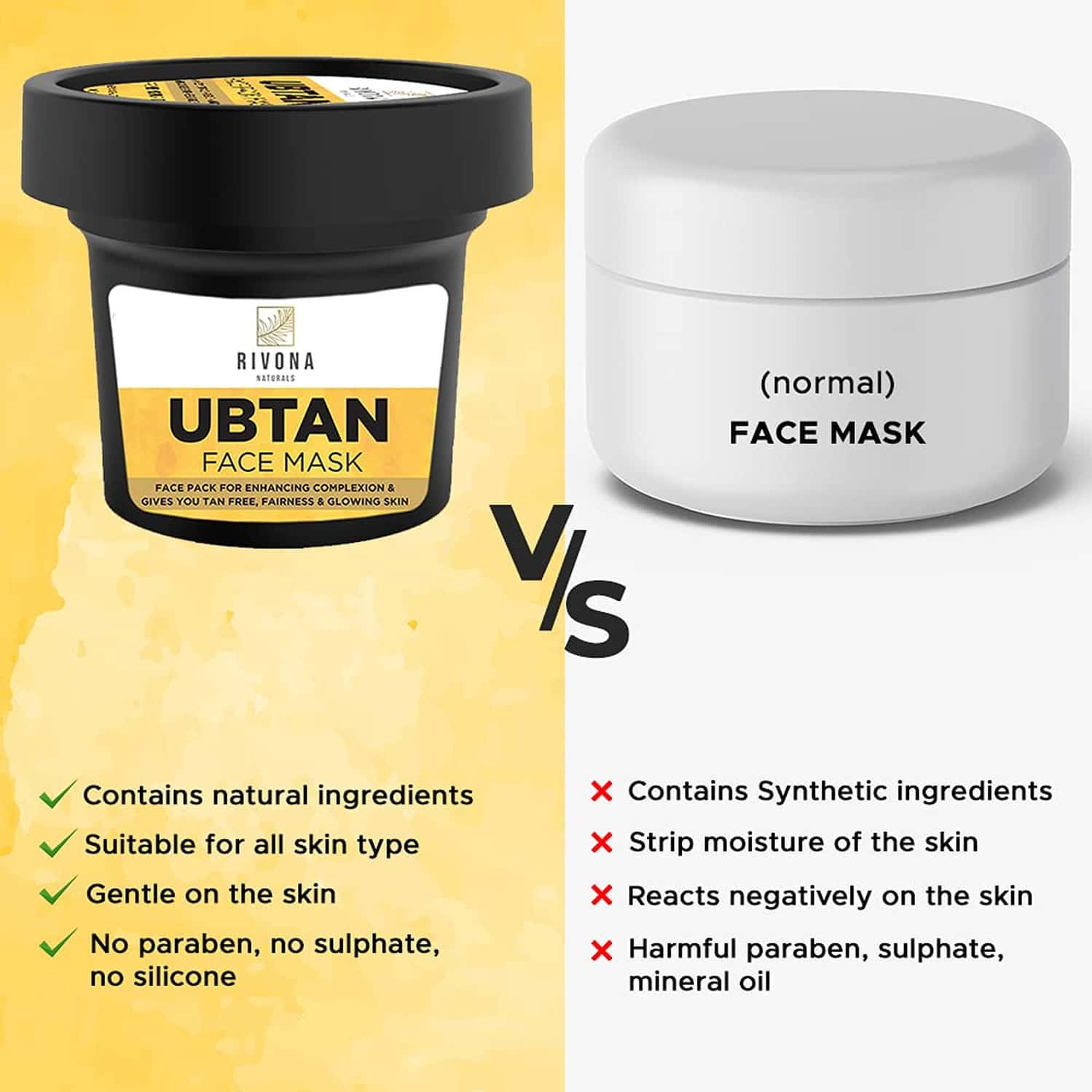 Buy RIVONA NATURALS UBTAN FACE PACK MASK - 100 GMS Online & Get Upto 60% OFF at PharmEasy