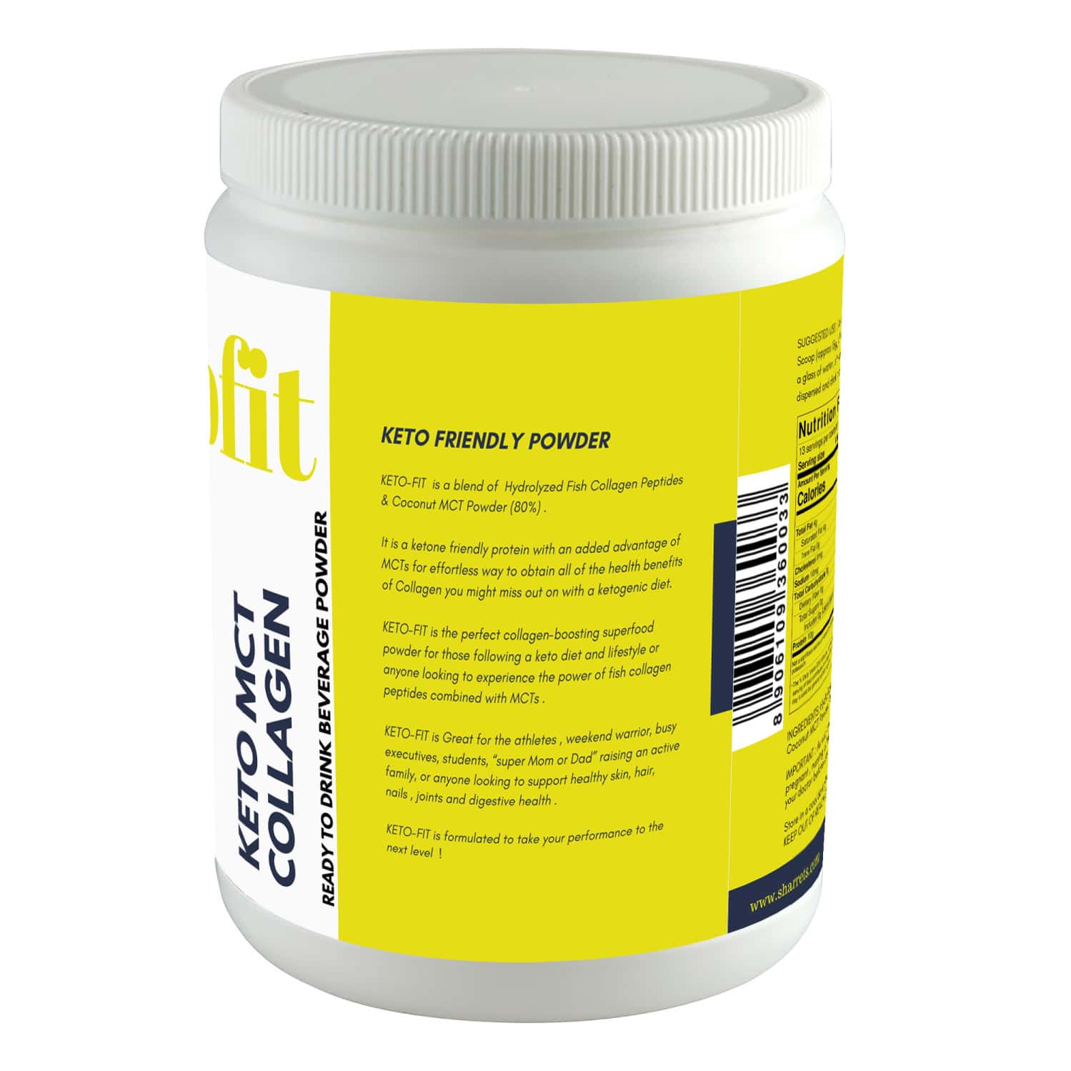 Buy SHARRETS KETOFIT - FISH COLLAGEN PEPTIDES POWDER - MCT, ZERO CARBS ...