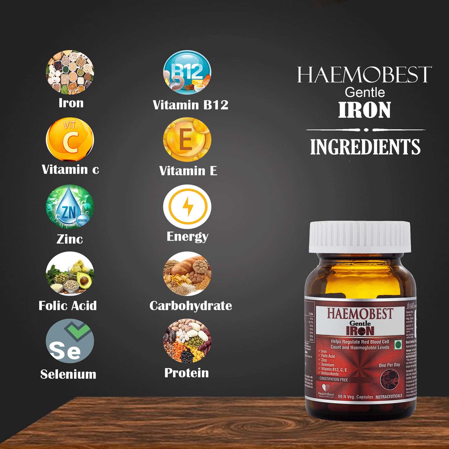 Buy HEALTHBEST HAEMOBEST CAPSULES IRON SUPPLEMENT | INCREASES ...