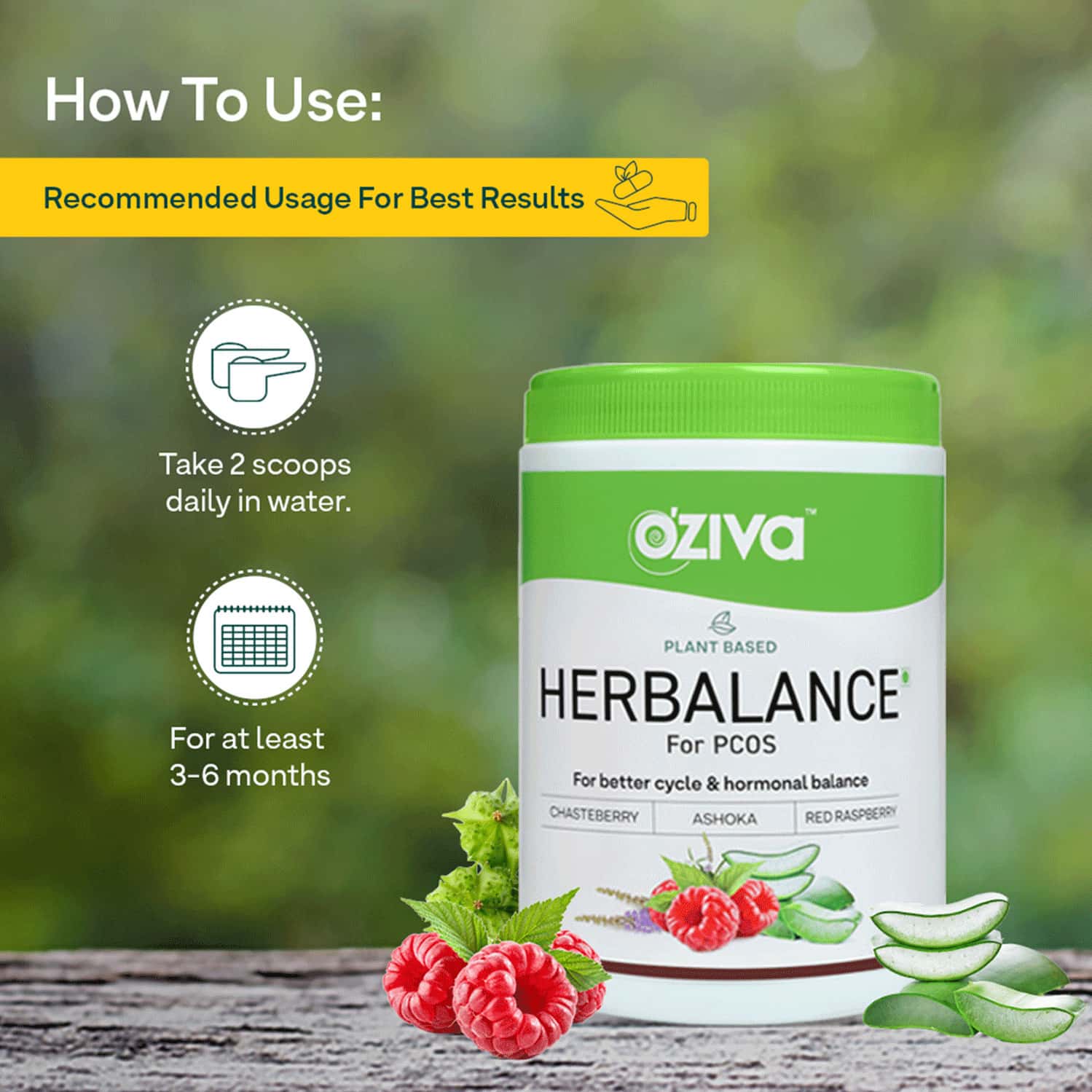Buy OZIVA PLANT BASED HERBALANCE FOR PCOS, 250G | PCOS SUPPLEMENT FOR ...