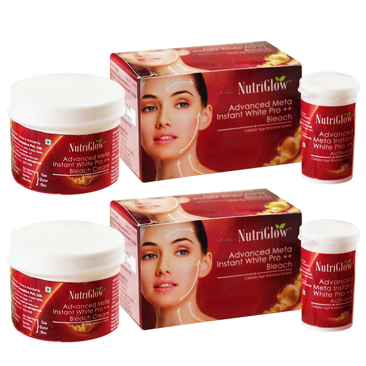 Buy NUTRIGLOW LACTO BLEACH CREAM FOR LIGHTENS FACIAL HAIR, INSTANT TAN ...