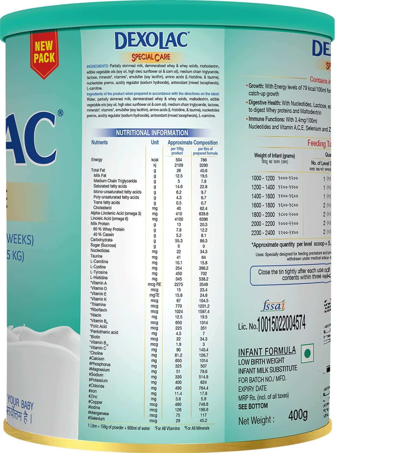 Buy DEXOLAC SPECIAL CARE BABY FOOD TIN OF 400 G Online & Get Upto 60% ...