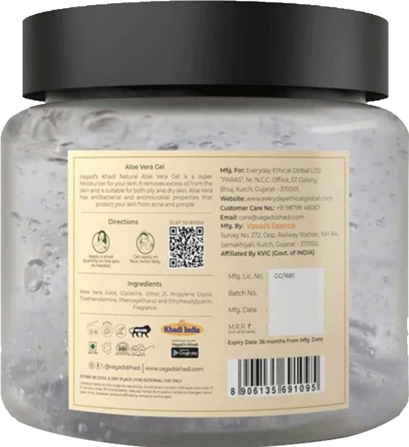 Buy VAGADS KHADI NATURAL ALOE VERA GEL 200 GM Online & Get Upto 60% OFF at PharmEasy