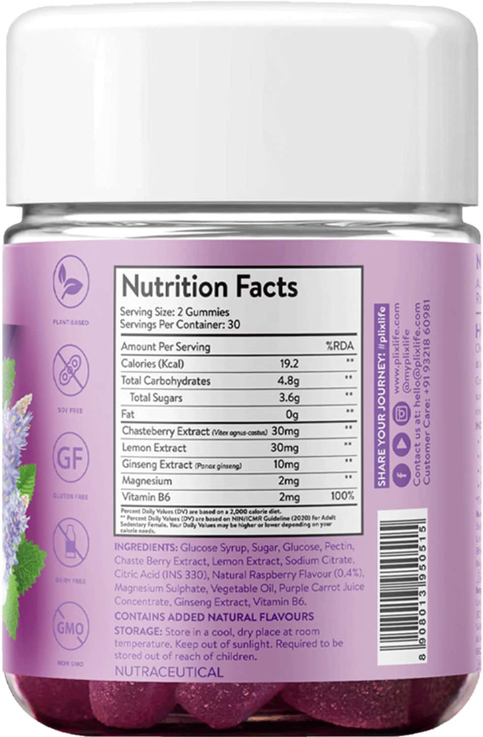 Buy PLIX BALANCE PMS 60 GUMMIES RASPBERRY FLAVOR (PACK OF 1 BOTTLE ...