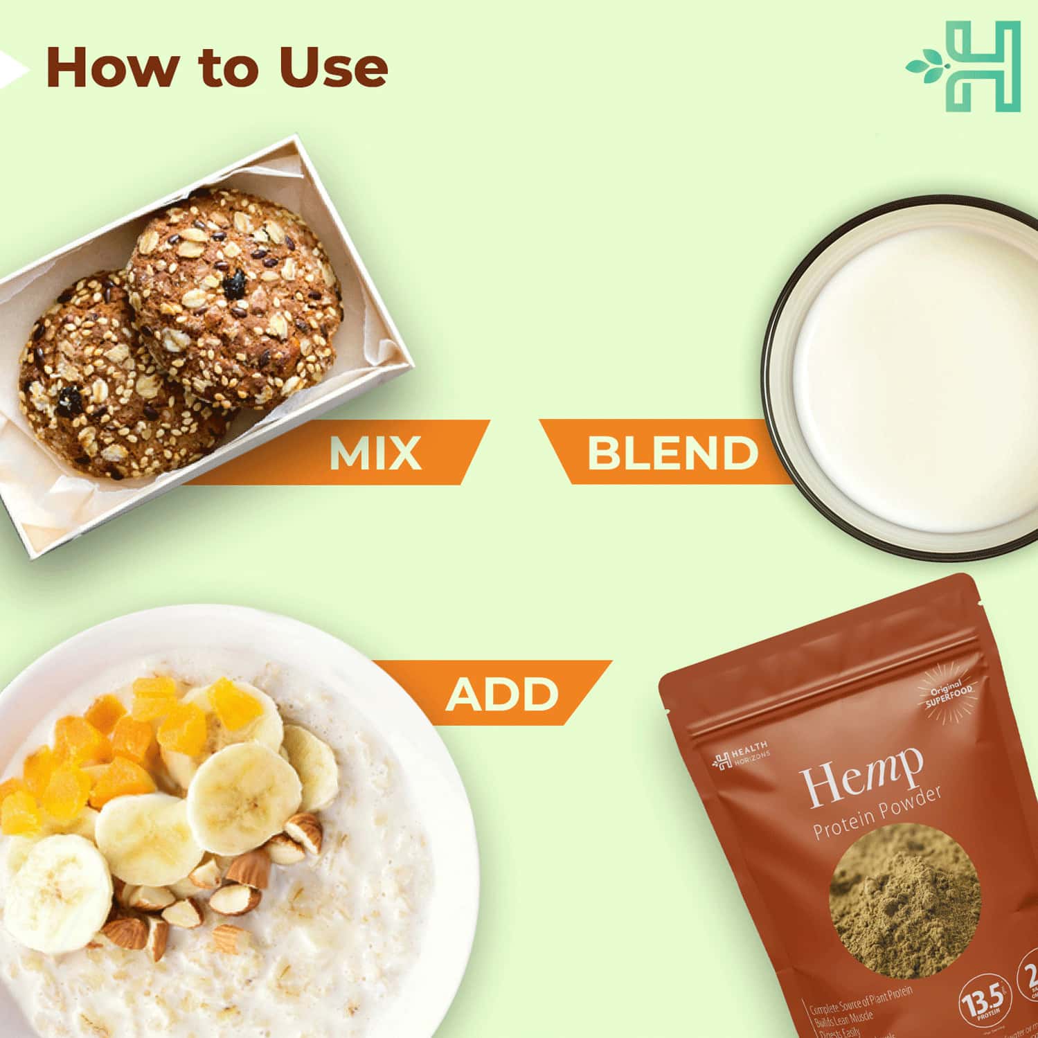 Buy HEALTH HORIZONS HEMP PROTEIN POWDER | EARTHY FLAVOUR WITH OMEGA 3 ...