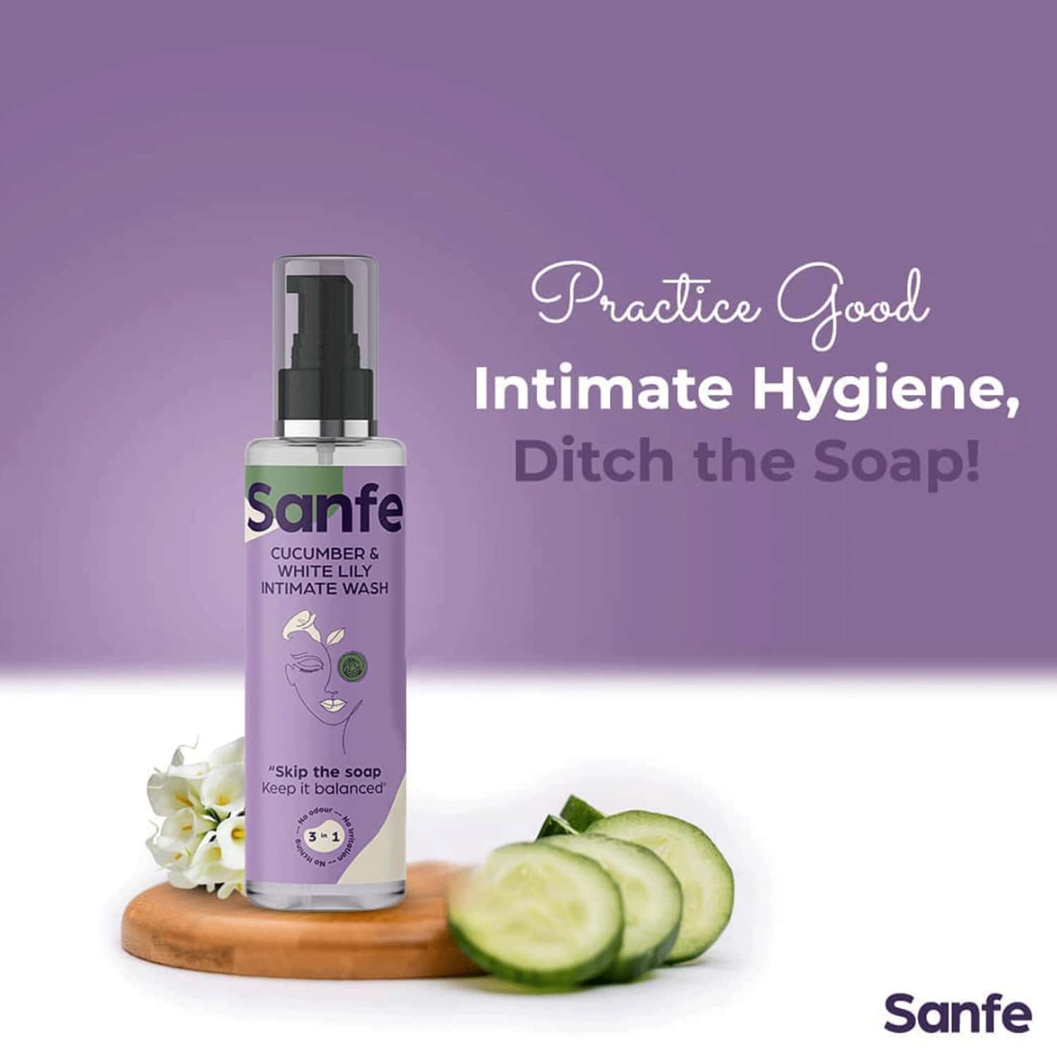 Buy SANFE NATURAL INTIMATE WASH 3 IN 1 - 100ML Online & Get Upto 60% ...