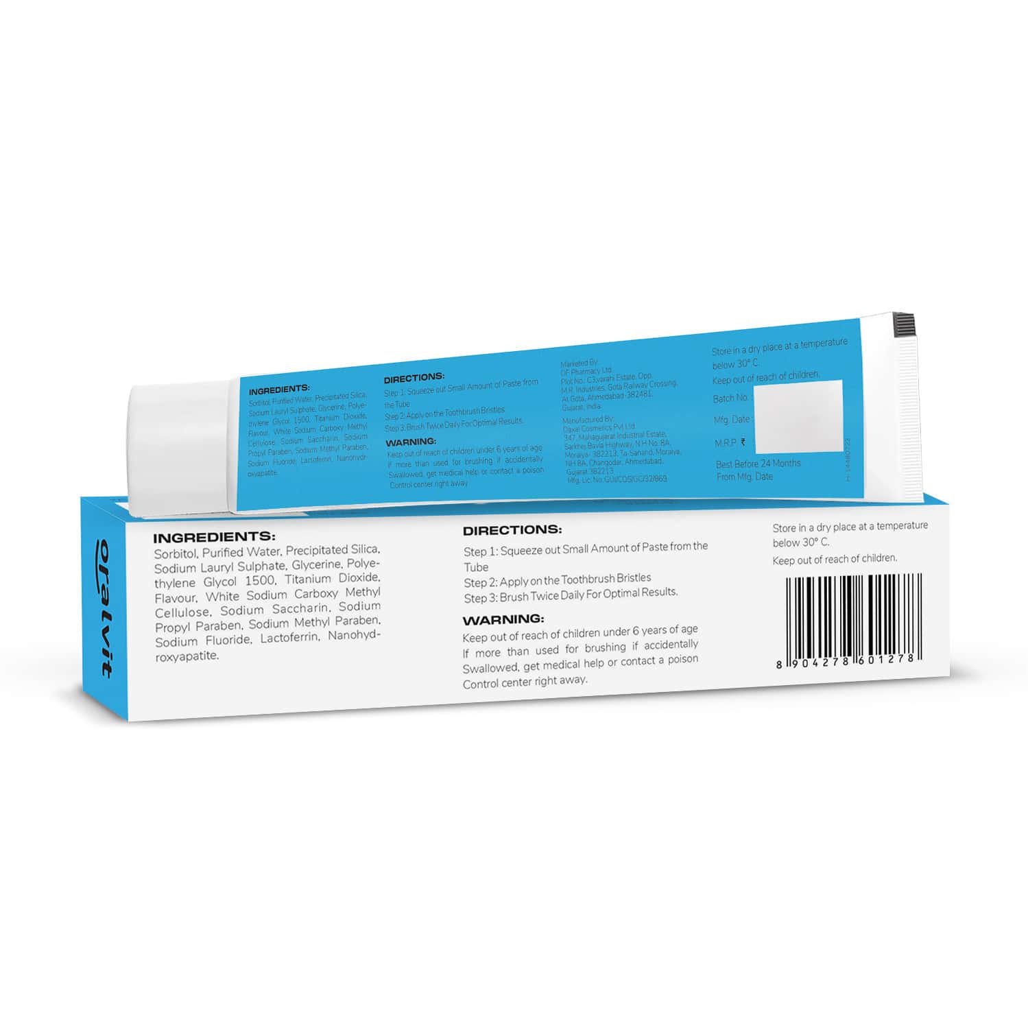 Buy ORALVIT ACTIVE FRESHNESS TOOTHPASTE WITH NANO-HAP & LACTOFERRIN ...