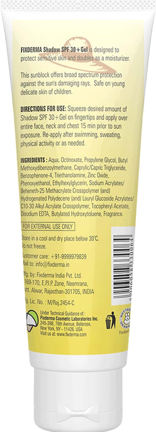 Buy FIXDERMA SHADOW SPF 80+SUNSCREAM LOTION(75ML) Online & Get Upto 60% ...