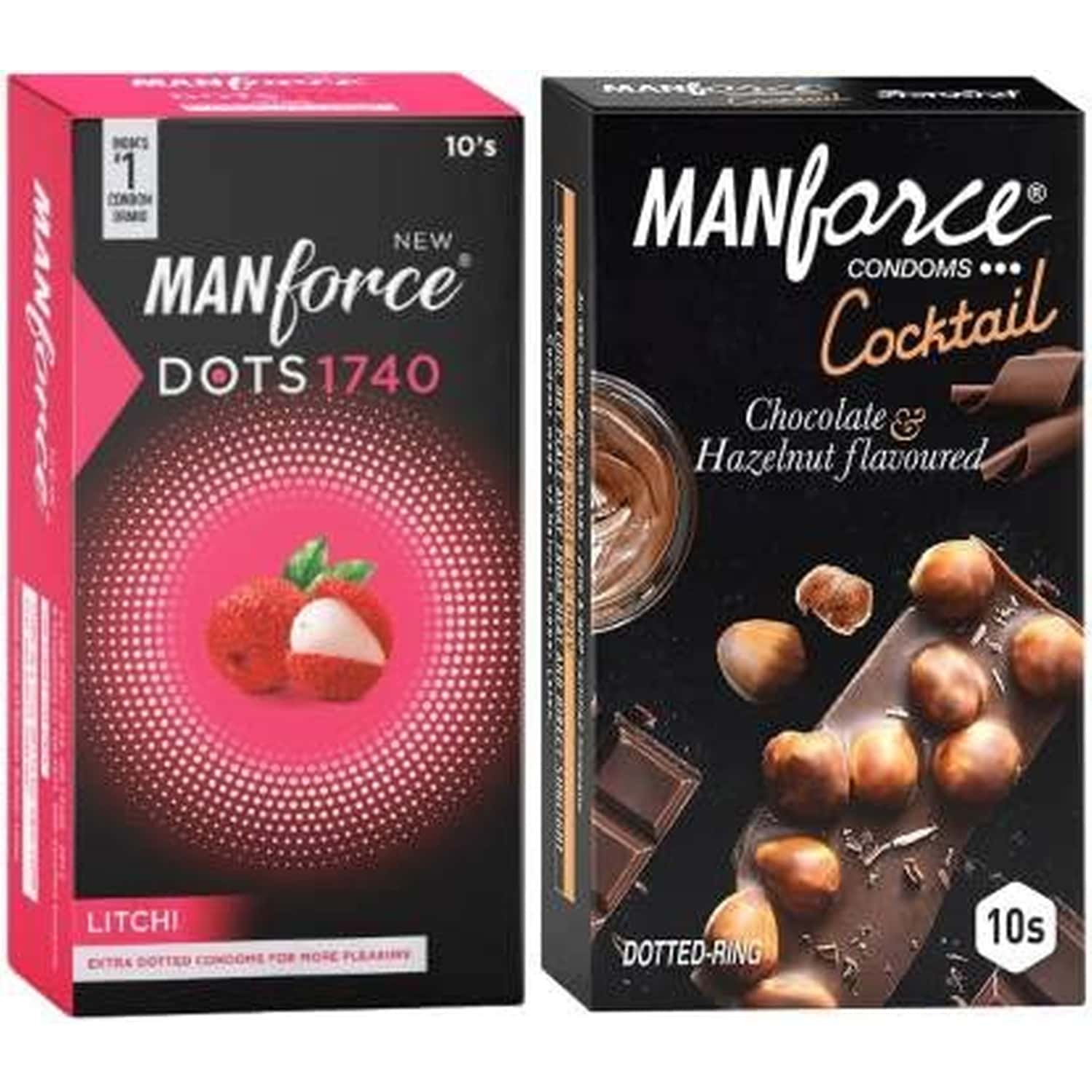 Buy MANFORCE EXTRA DOTTED LITCHI & COCKTAIL CONDOMS HAZELNUT ...