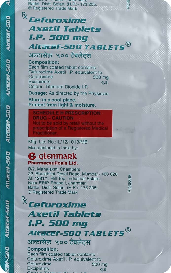 Altacef 500 Tablet: Uses, Side Effects, Price, Dosage & More Info ...