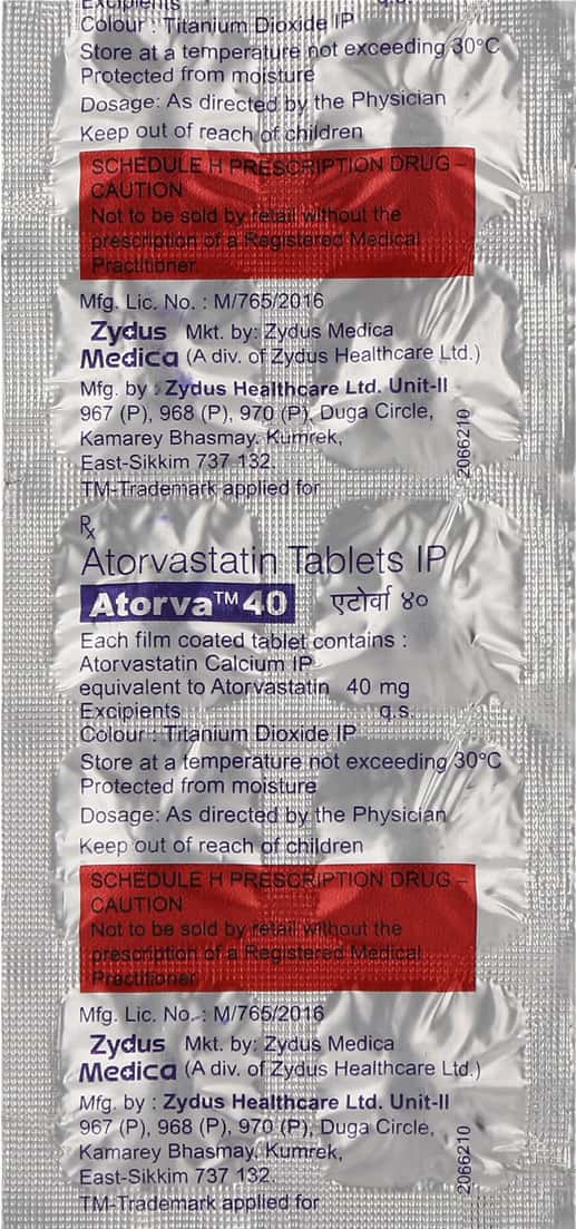 Atorva 40 Tablet: Uses, Side Effects, Price, Dosage & More Info - PharmEasy