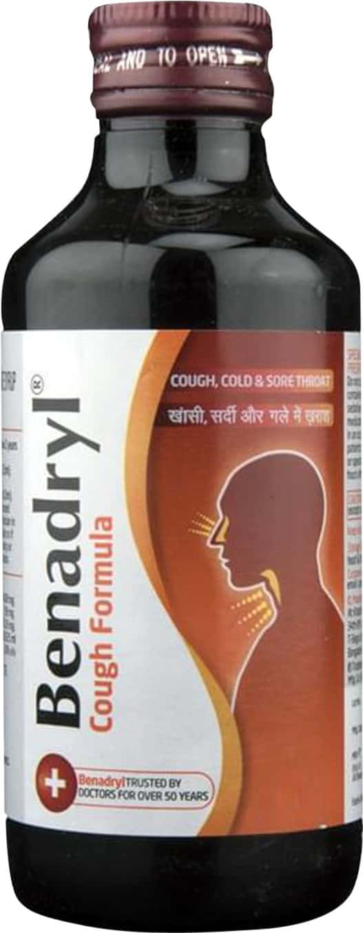 Benadryl Cough Formula Bottle Of 450ml Syrup: Uses, Side Effects, Price ...