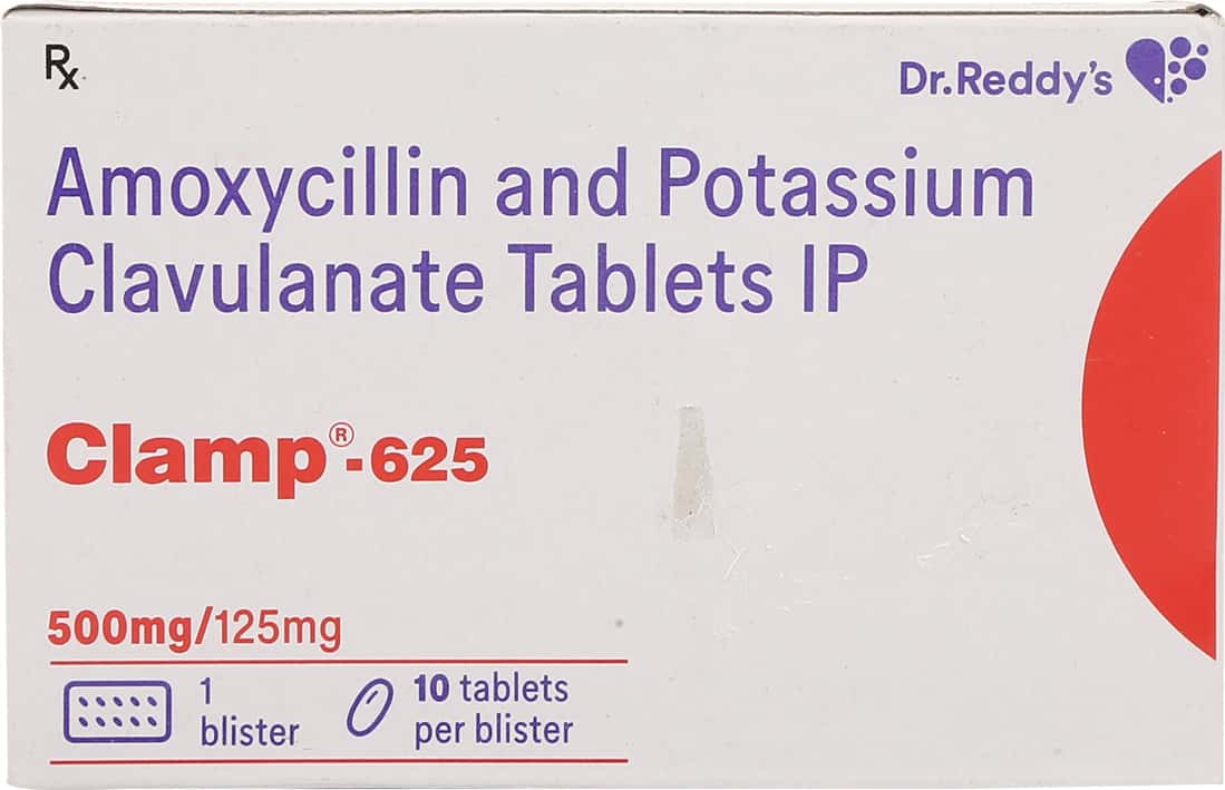 Clamp 625mg Strip Of 10 Tablets: Uses, Side Effects, Price & Dosage ...