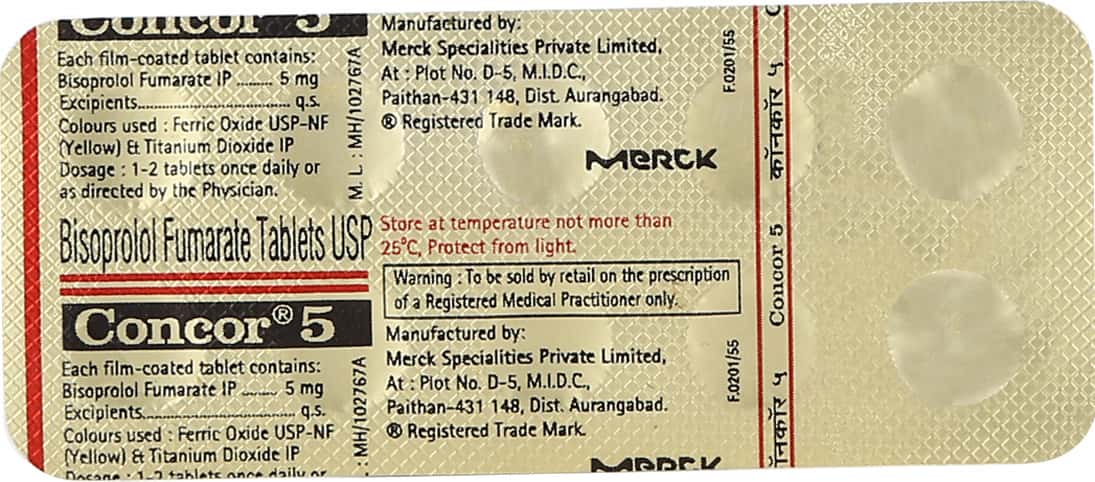Concor 5 Tablet: Uses, Side Effects, Price, Dosage & More Info - PharmEasy