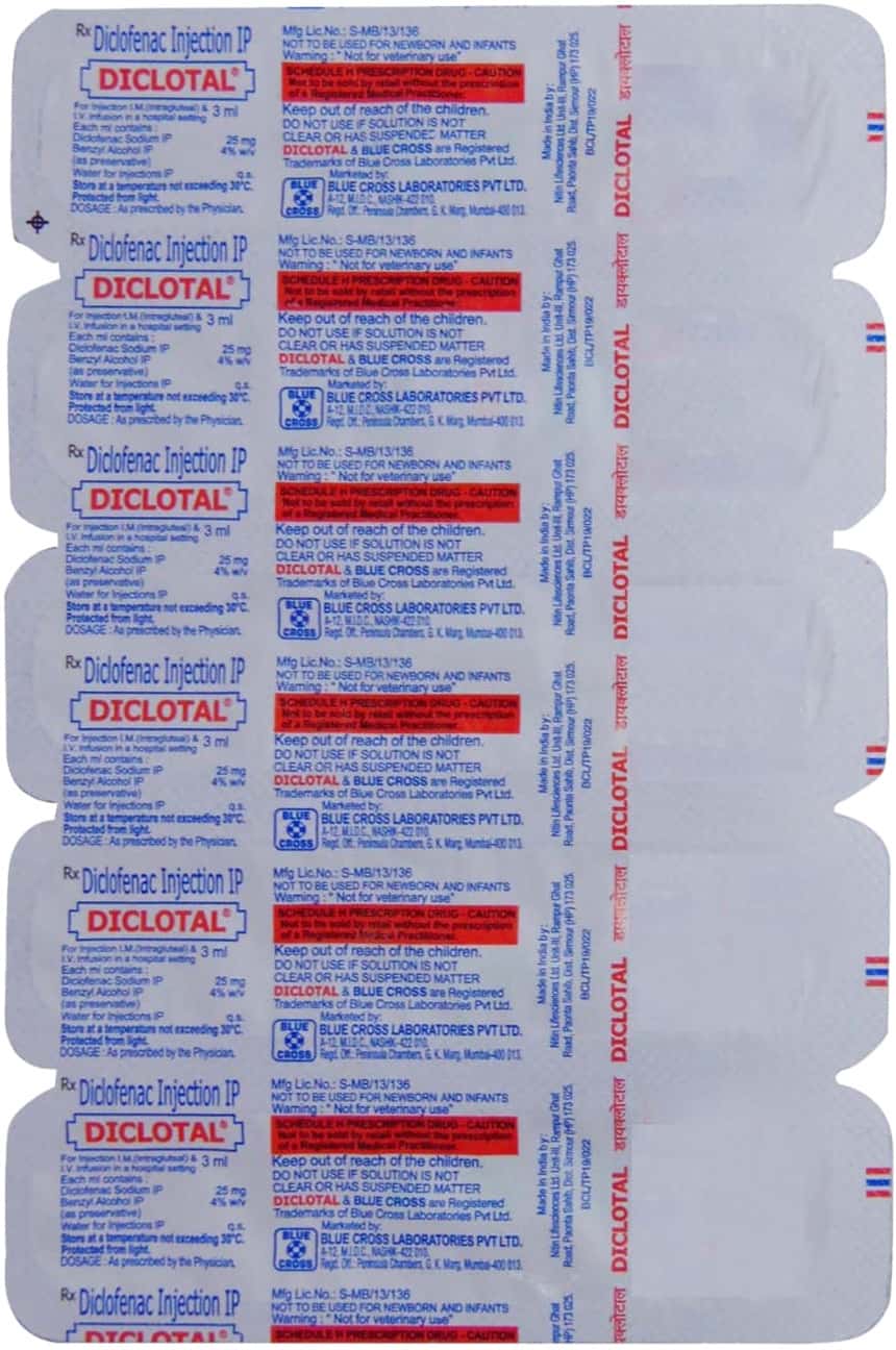 Diclotal 25 MG/ML Injection (3): Uses, Side Effects, Price & Dosage ...