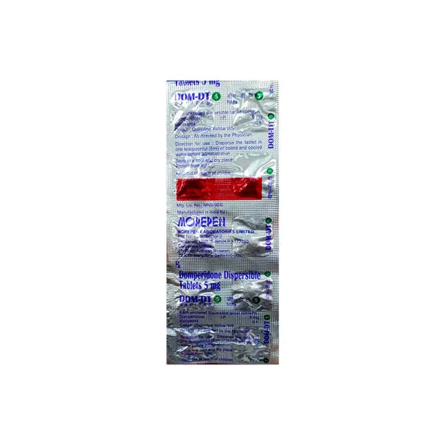 Dom Dt 5 MG Tablet (10): Uses, Side Effects, Price & Dosage | PharmEasy