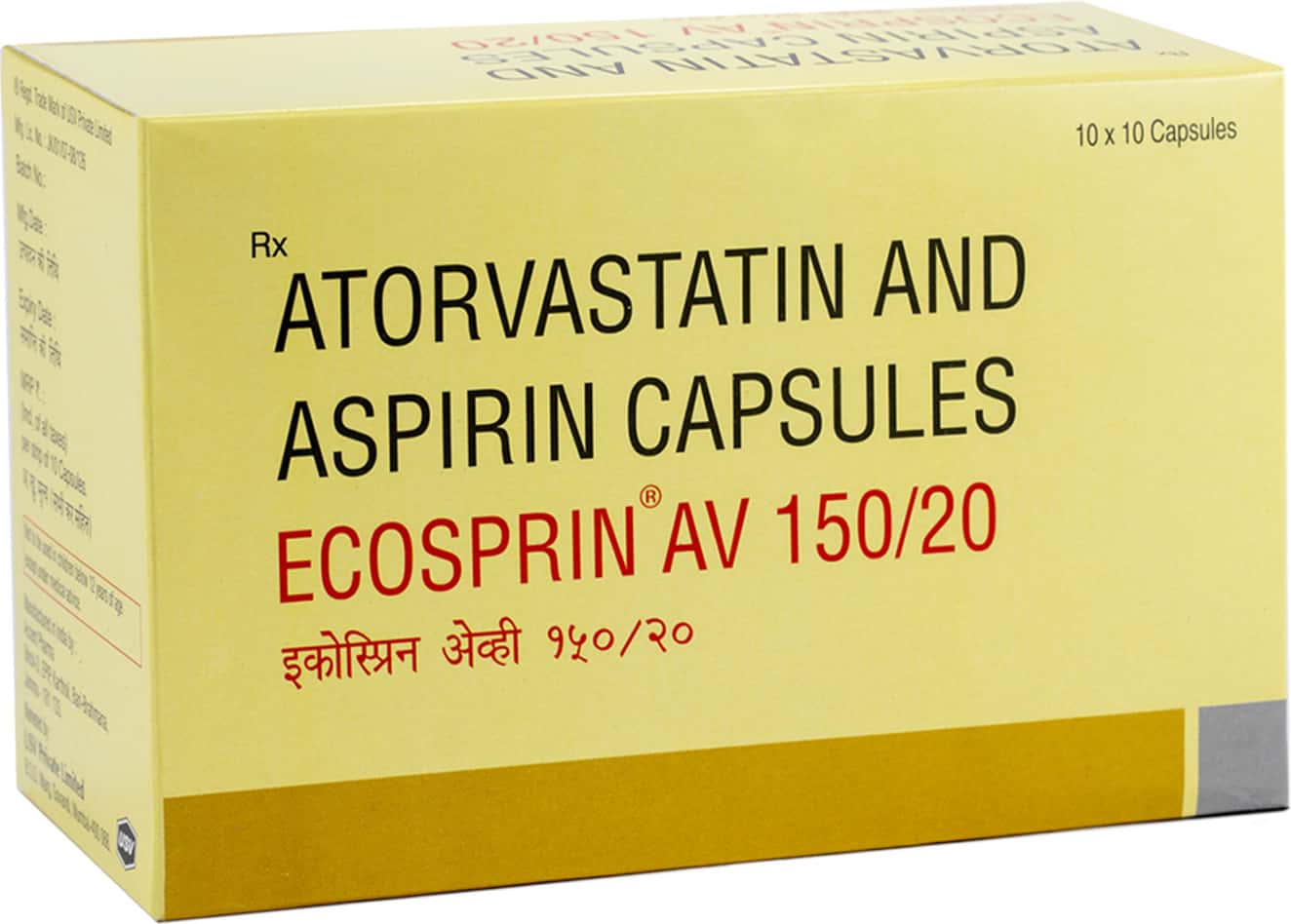 Ecosprin Av 150/20mg Strip Of 10 Capsules: Uses, Side Effects, Price ...