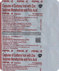 Fefol Z Capsule: Uses, Side Effects, Price, Dosage & More Info - PharmEasy