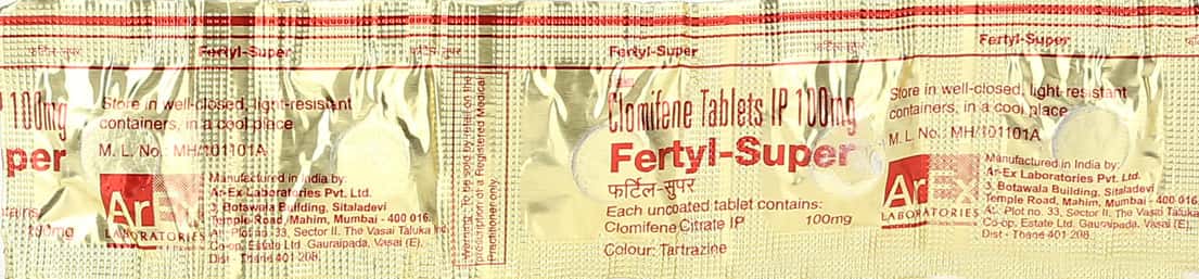 Fertyl Super 100 MG Tablet (5): Uses, Side Effects, Price & Dosage ...