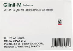 Glinil M Strip Of 10 Tablets: Uses, Side Effects, Price & Dosage ...