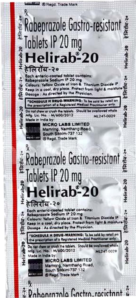 Helirab 20 MG Tablet (10): Uses, Side Effects, Price & Dosage | PharmEasy