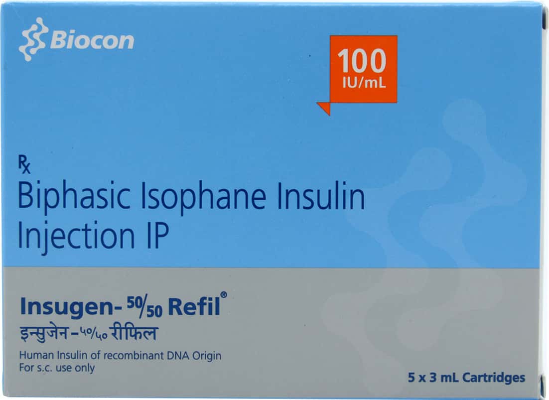Insugen Refil 100 IU/ML Suspension For Injection (3): Uses, Side ...