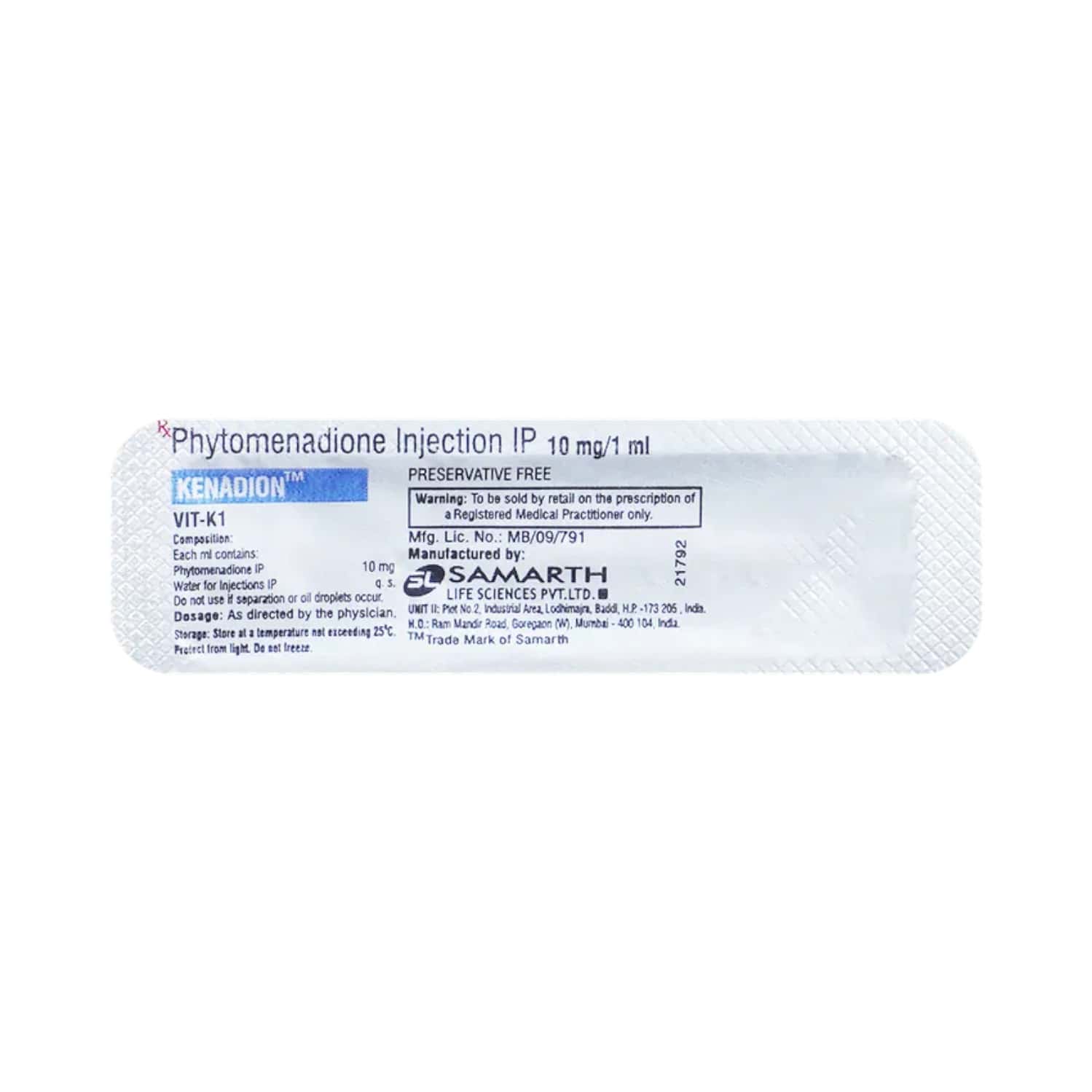 Buy Kenadion 10 MG Injection (1) Online & Save Up to 24% at PharmEasy