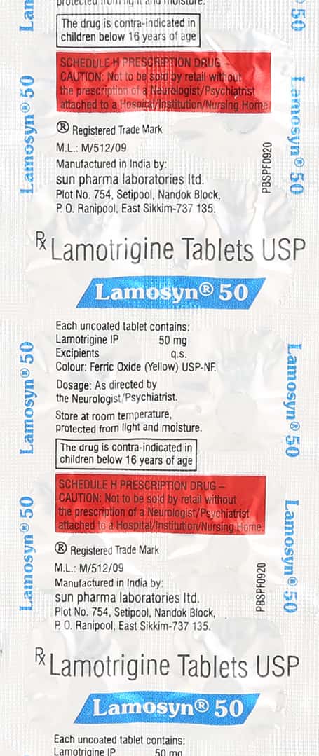 Lamosyn 50 MG Tablet (10): Uses, Side Effects, Price & Dosage | PharmEasy