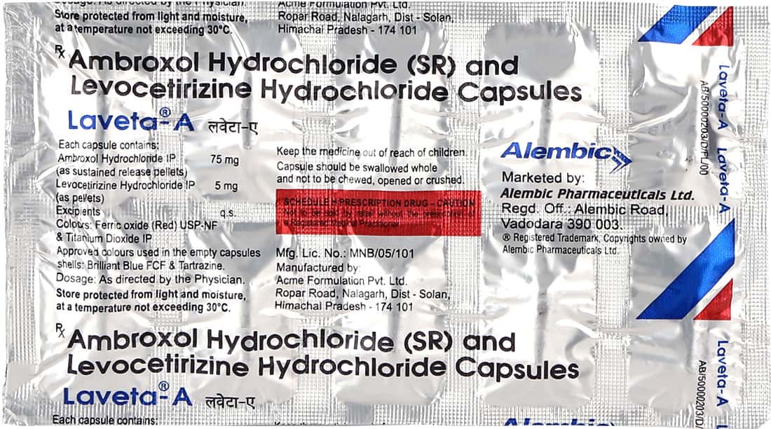 Laveta-A Capsule: Uses, Side Effects, Price, Dosage & More Info - PharmEasy