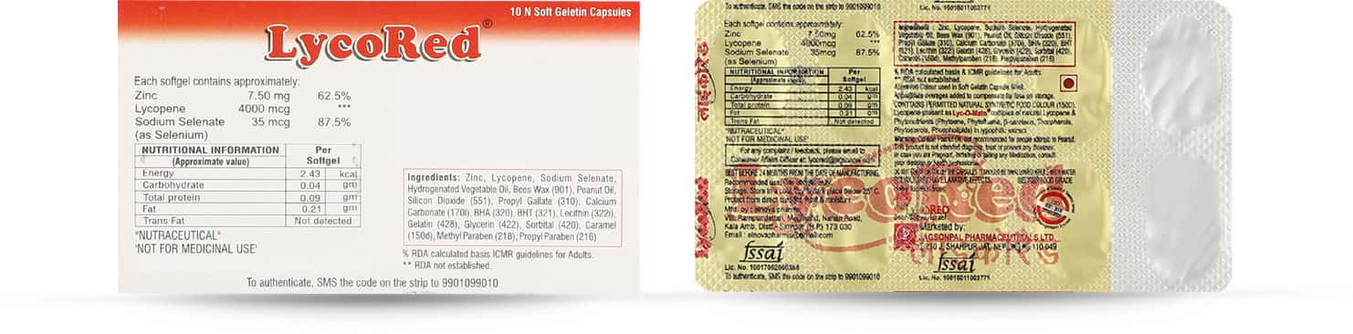 Lycored Capsule: Uses, Side Effects, Price, Dosage & More Info - PharmEasy
