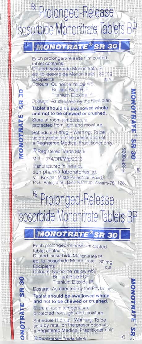 Monotrate Sr 30 MG Tablet (10): Uses, Side Effects, Price & Dosage ...