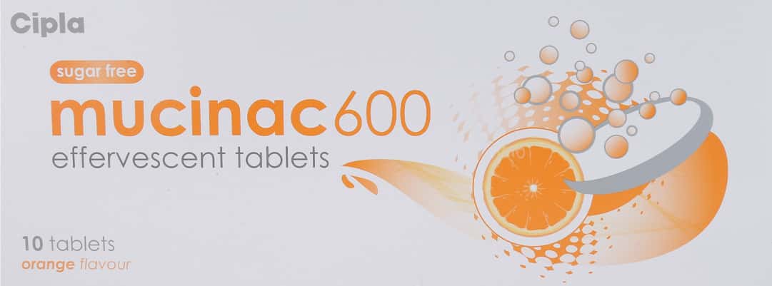Mucinac 600 Effervescent Tablet | Orange Flavour Sugar Free: Uses, Side ...
