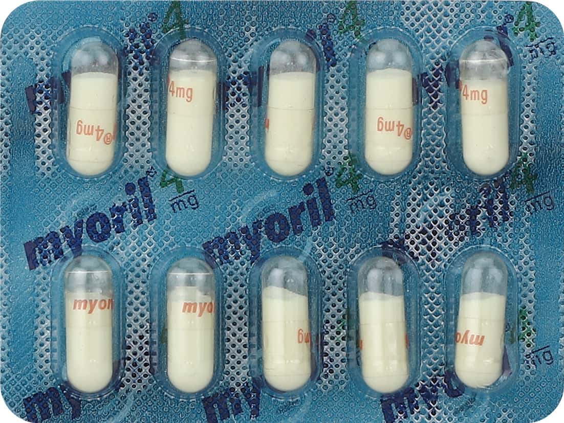 Myoril 4mg Capsule: Uses, Side Effects, Price, Dosage & More Info ...