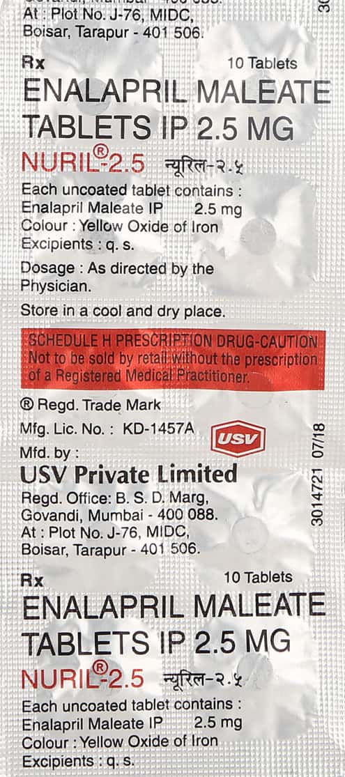 Nuril 2.5 MG Tablet (10): Uses, Side Effects, Price & Dosage | PharmEasy