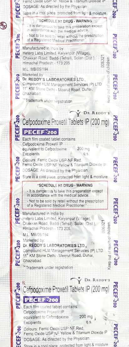 Pecef 200 MG Tablet (10): Uses, Side Effects, Price & Dosage | PharmEasy