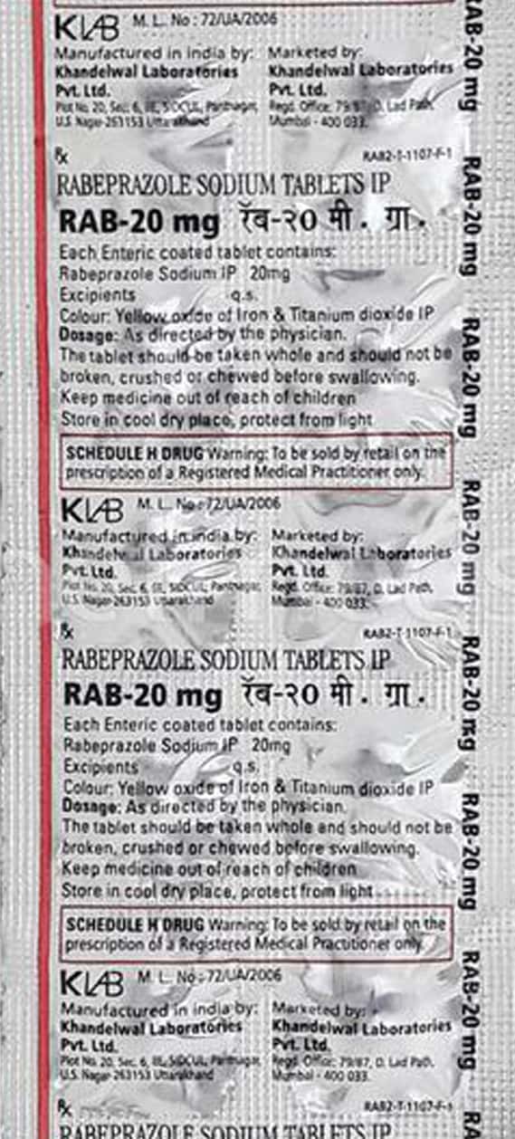Rab 20 MG Tablet (10): Uses, Side Effects, Price & Dosage | PharmEasy