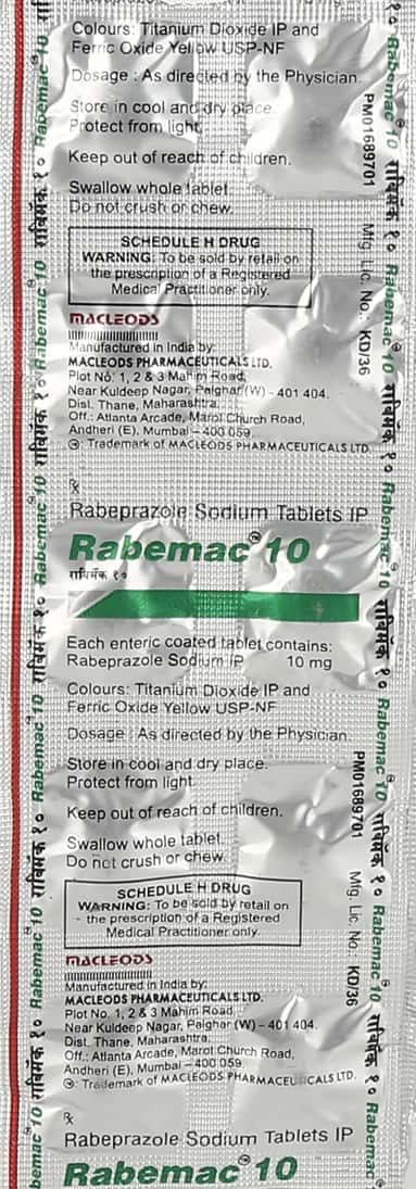 Rabemac 10 MG Tablet (10): Uses, Side Effects, Price & Dosage | PharmEasy