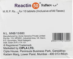 Reactin 50 Tablet: Uses, Side Effects, Price, Dosage & More Info ...