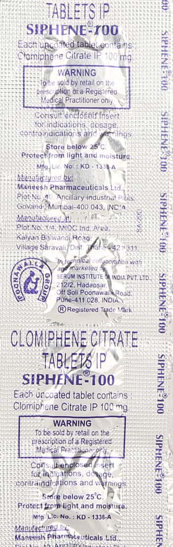 Siphene 100 MG Tablet (5): Uses, Side Effects, Price & Dosage | PharmEasy