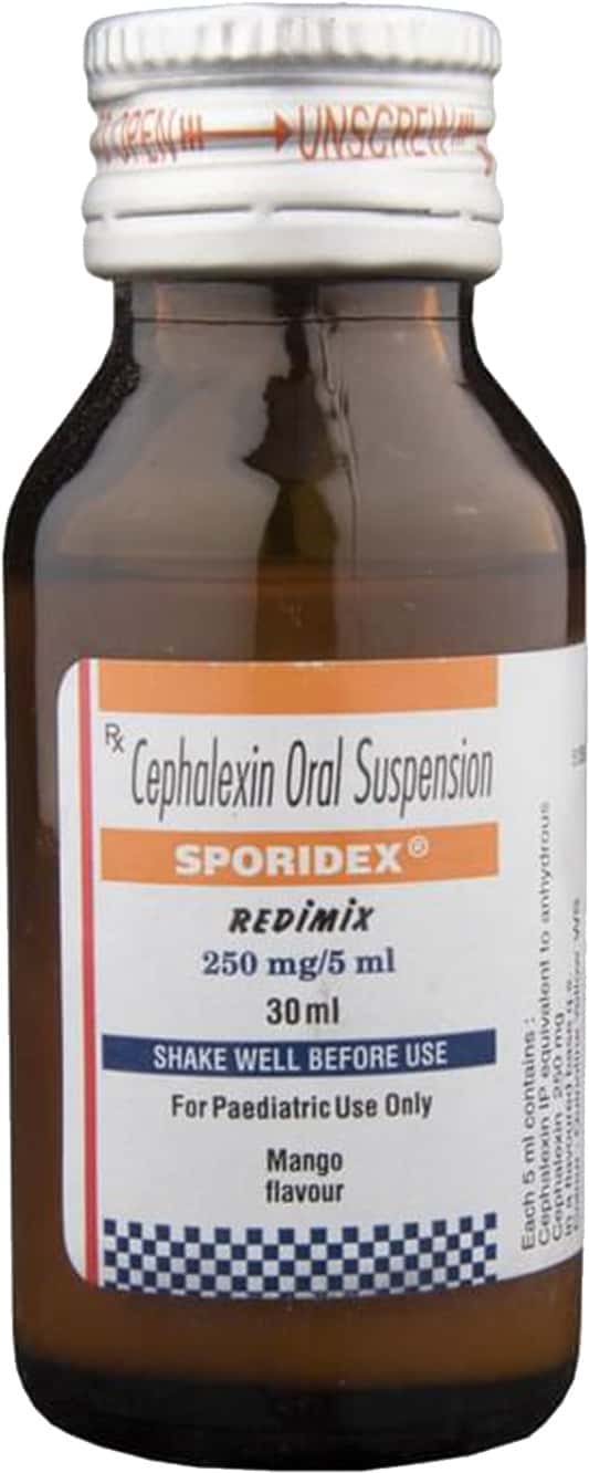 Sporidex 250 MG Suspension (30): Uses, Side Effects, Price & Dosage ...