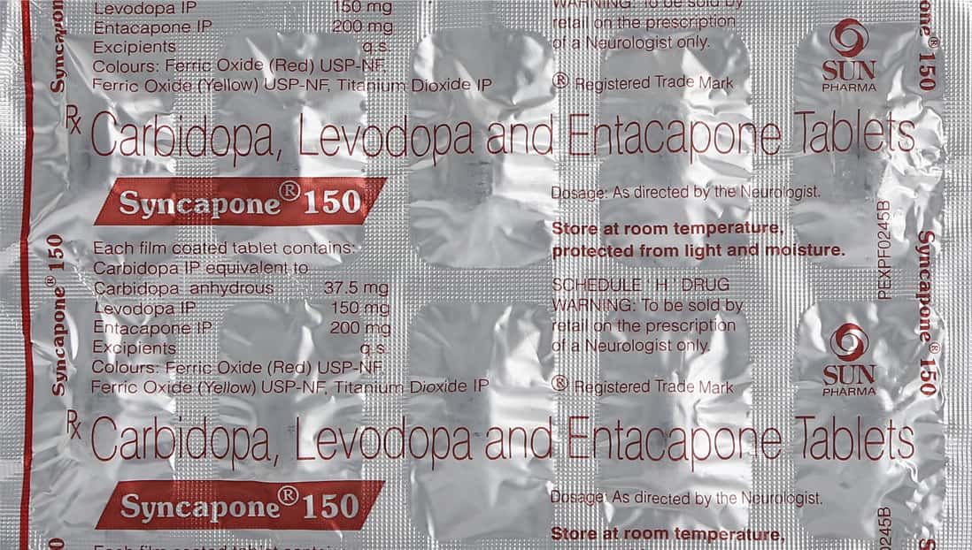 Syncapone 150mg Strip Of 10 Tablets: Uses, Side Effects, Price & Dosage ...
