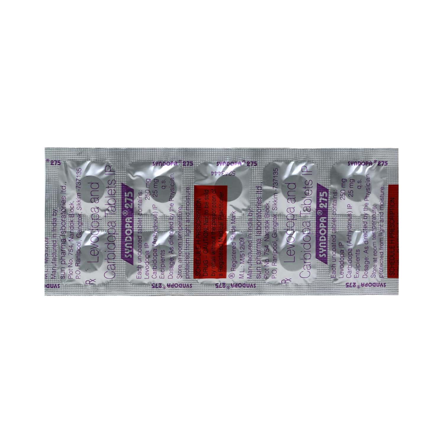 Syndopa 275mg Strip Of 10 Tablets: Uses, Side Effects, Price & Dosage ...