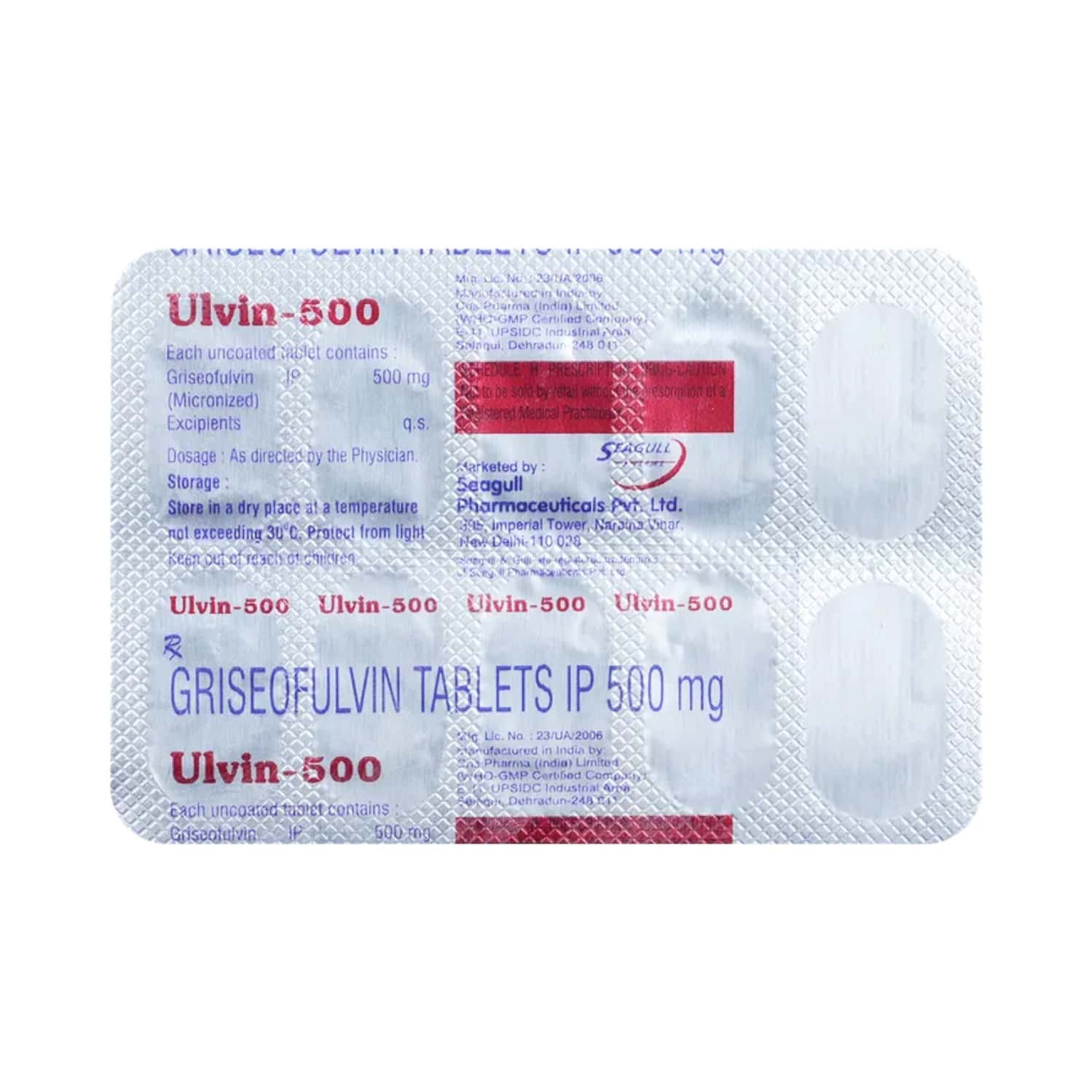 Ulvin 500 MG Tablet (10): Uses, Side Effects, Price & Dosage | PharmEasy