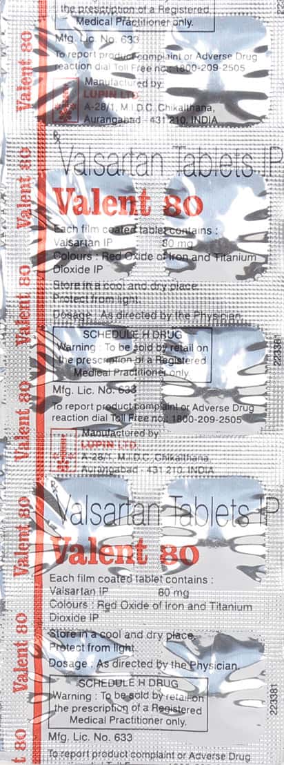 Valent 80 MG Tablet (10): Uses, Side Effects, Price & Dosage | PharmEasy