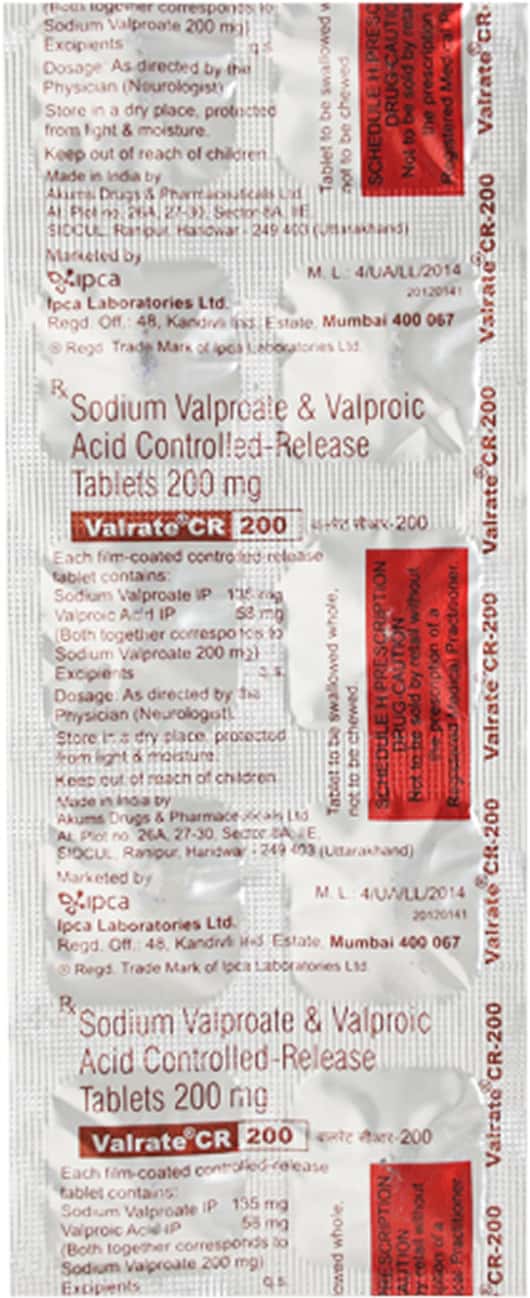 Valrate Cr 200mg Strip Of 10 Tablets: Uses, Side Effects, Price ...